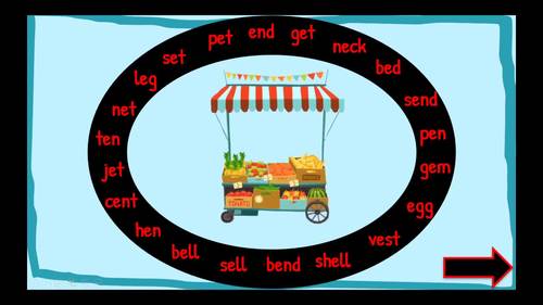Short E Phonics Review Game - The Grand Circle - Kindergarten and 1st Grade