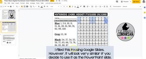 Digital Polar Bear Hundreds Chart Hidden Mystery Picture Activity PPT ...