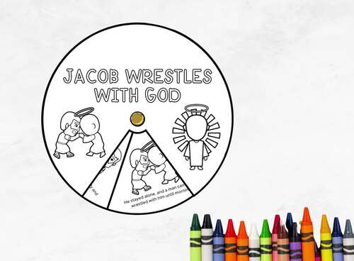 Jacob Wrestles With God Bible Spinning Wheel Craft for Sunday School