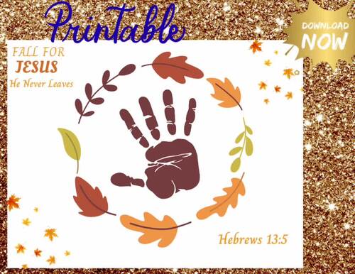 Fall for Jesus Handprint Craft Christian Fall Activity Sunday School ...