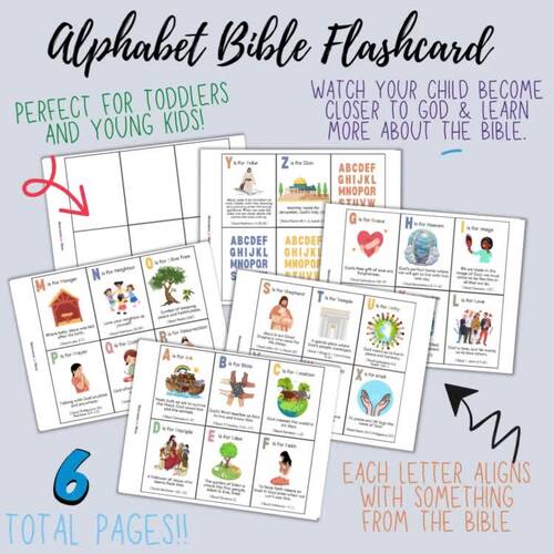 ABC Bible Flashcards | Printable Alphabet Flashcards for Christian Kids ...