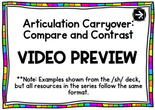 SH Articulation Carryover: Compare and Contrast | Digital | BOOM