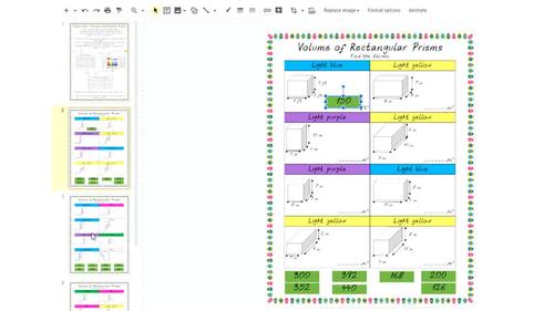 Easter Math Volume of Rectangular Prisms Google Slides Color by Code