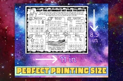 The Astronaut's Rocket Printable Placemat Game Table Mat Activity ...