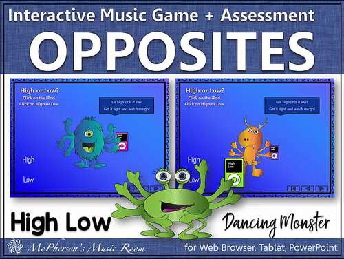 High and Low Melodic Direction Interactive Music Game + Assessment ...