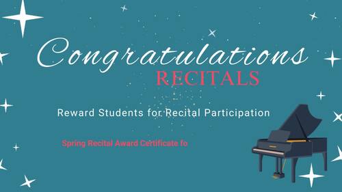 Spring Piano Recital Award Certificate by Piano Discoveries | TPT