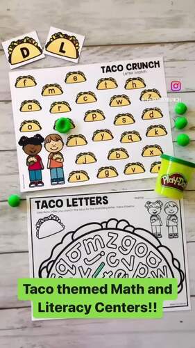 Taco Math and Literacy Centers - Ten Centers for Kindergarten and Preschool