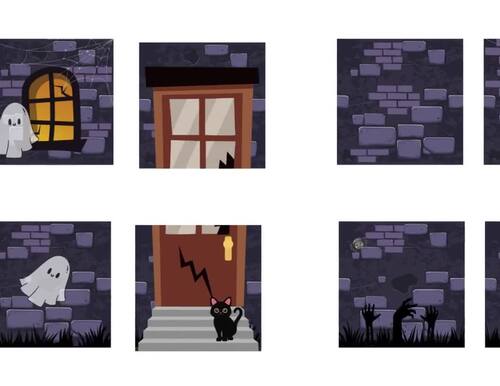 Spooky House Halloween Magnetic Tile Decor Stickers (Printable) | TPT