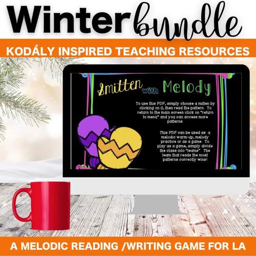 Winter Interactive Reading/Writing Music Practice Game: Smitten with ...