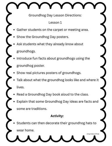 Groundhog Day Craft Literacy Project Posters Interactive Activities for ...