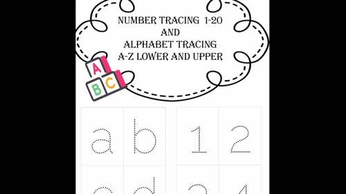 Alphabet Tracing Lower case and Upper case Alphabet numbers tracing 1 to 20