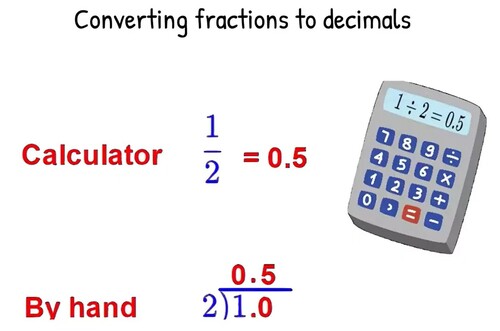 Convert fraction to decimal, decimal to percent, percent to decimal