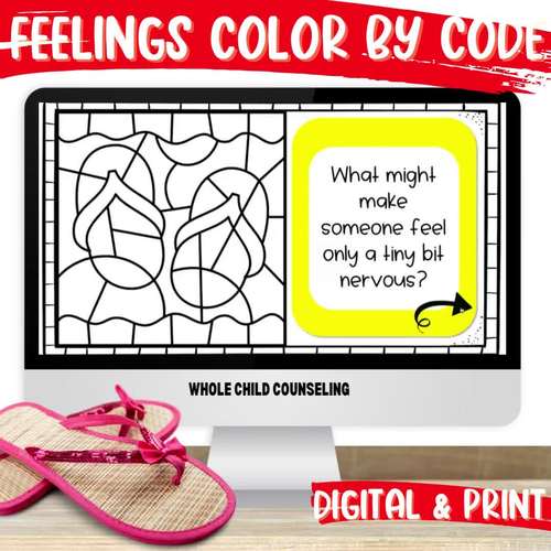 Color by Code Naming Feelings SEL Digital and Print Social Emotional ...