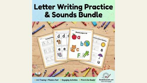Alphabet Letter Writing Practice & Phonics Sounds Bundle (A-Z) | TPT