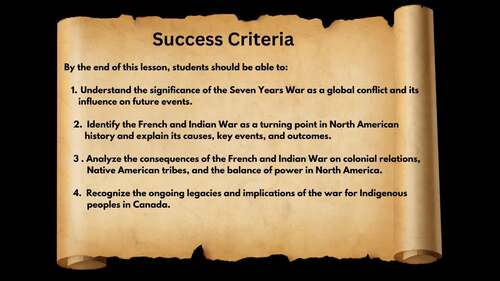 The Seven Years War: Grade 7 Ontario History by Wolf Brooks Products