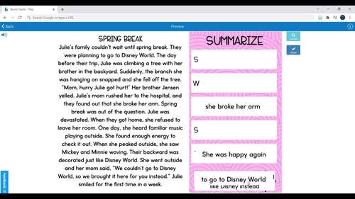 Summarizing Fiction Stories Boom Cards by Hands on Learning LLC | TPT