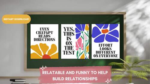 Retro Gen Z Classroom Posters | Funny Cool Decor for Middle & High School