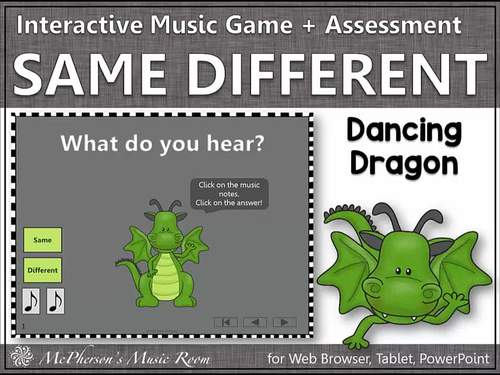 Same and Different Music Opposite Interactive Music Game + Assessment ...
