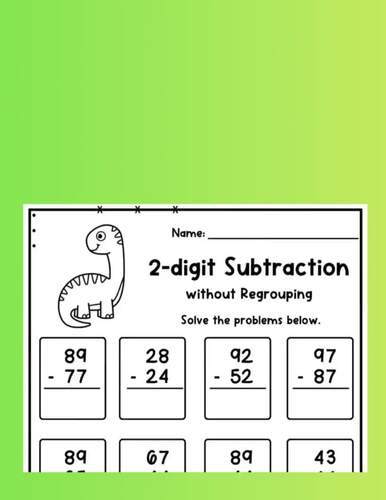 Back to School 2 Digit Subtraction Worksheets Bundle | With & Without ...