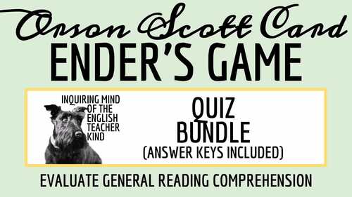 Ender's Game by Orson Scott Card Quiz and Answer Key Bundle for High School