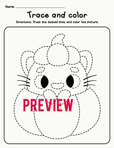 Halloween Trace and Color Printables by learning zone store | TPT