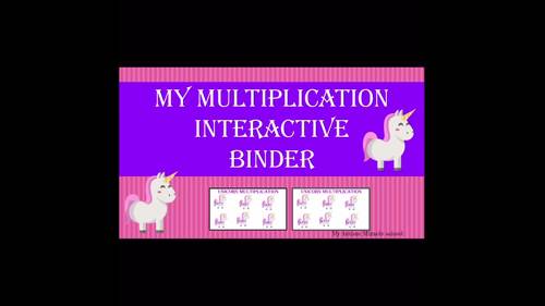 Unicorn Multiplication facts 1 to 12 binder folder by My Autism ...