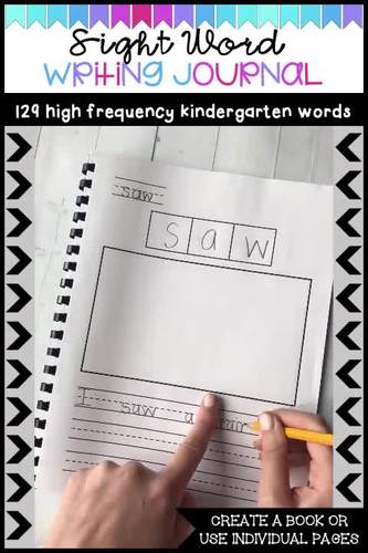 Sight Word Practice Writing Journal Kindergarten and First Grade
