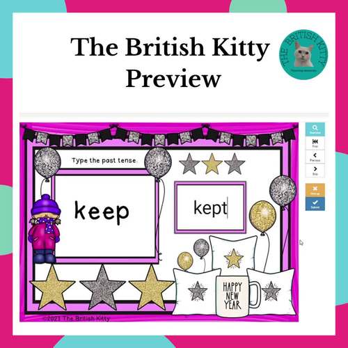 Happy New Year Past Tense Irregular Verbs Winter Boom Cards™ | TPT