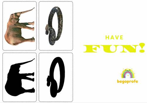 Wild animals theme shadow matching game, montessori puzzle, #wepatpt23