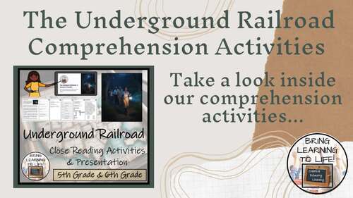 Underground Railroad Close Reading Comprehension Activities | 5th & 6th ...