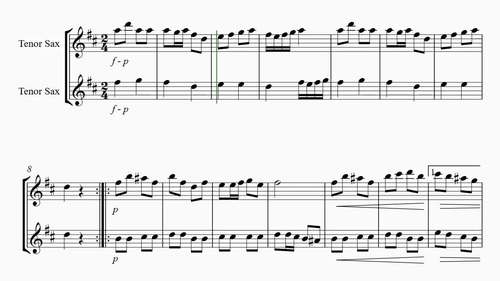 Swallowtail duet for two tenor saxophones by We-Teach-Music | TPT