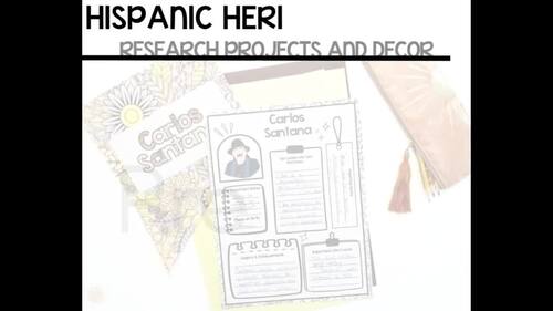 Hispanic Heritage Month Research Projects & Posters + Coloring Activity