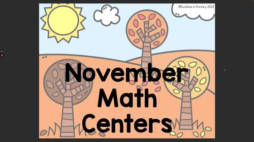 November Math Game for First Graders by Sunshine in Primary | TPT