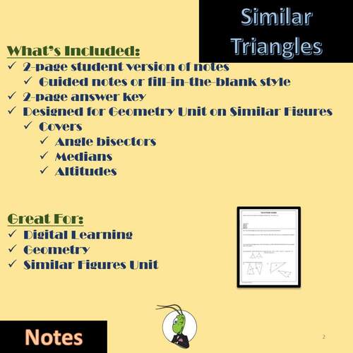 Parts of Similar Triangles Guided Notes Similar Polygons Unit for Geometry