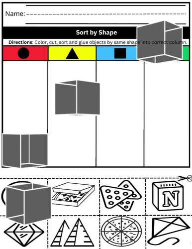 Sort by Shape for Kindergarten No Prep by Two-Spirit Teaching Resources