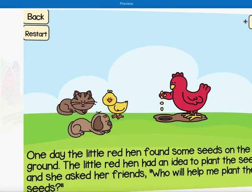 The Little Red Hen Interactive Fable Boom Cards Speech Therapy Digital ...