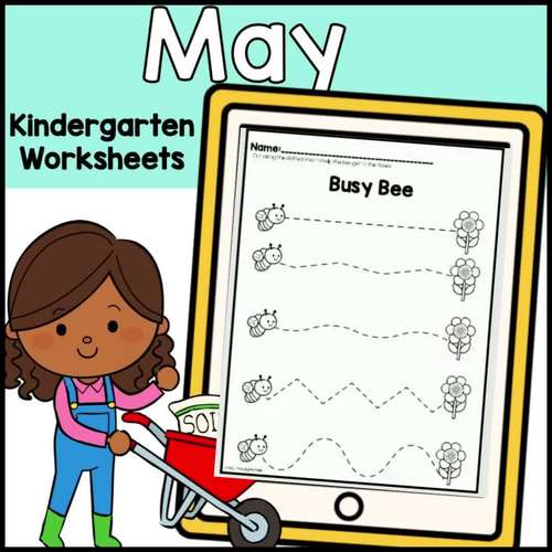 Kindergarten Morning Work | Math + ELA Worksheet Bundle | May | No Prep
