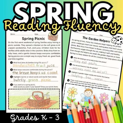 March Spring Reading Fluency Passage for K-3 | Rooted in Reading ...