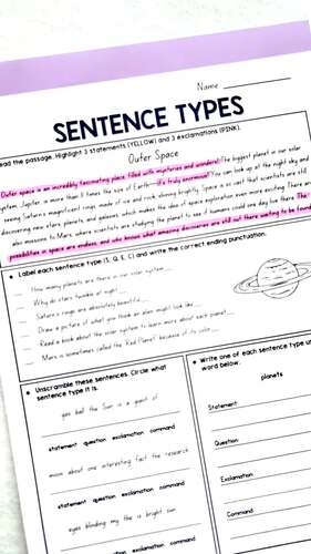 Sentence Types Worksheets (Expository Writing) | Grades 4-6 | TPT