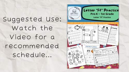 Letter "Ff" Practice (7 Practice Worksheets) by High Street Scholar ...