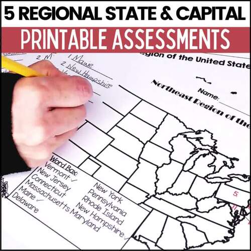 50 States and Capitals Bundle Map Printouts & Digital Activities