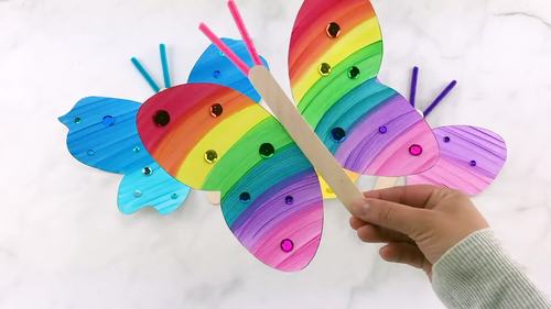 Fluttering Paper Butterfly Craft (Spring and Summer) by Fireflies and ...