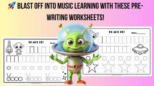 Alien - Themed Music Pre-writing Worksheets | Kindergarten Music ...