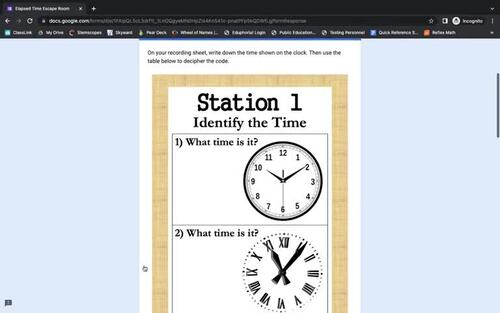 Elapsed Time Escape Room (Digital or Paper) by Reincke's Education Store