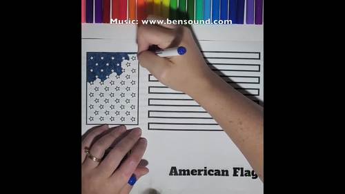 Cut and Paste the American Flag Craft Memorial Independence Day 4th of July