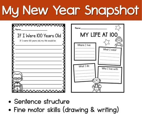 If I Were 100 Years Old Writing Activity by Kidz Learning Studio