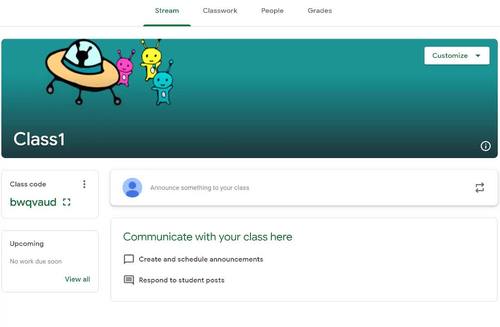 Animated Google Classroom Headers (Aliens) Banners - Distance Learning