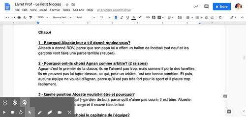 Le Petit Nicolas - Vidéo de la correction des questions du chapitre 4
