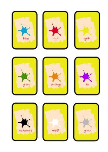 German Colours Themed Matching Memory Pairs Cards by Worksheet Whisperer