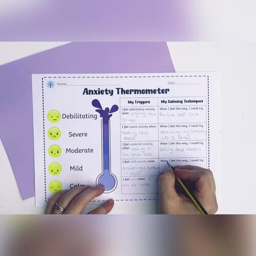 Anxiety Thermometer Worksheet by SEN Resource Source | TPT